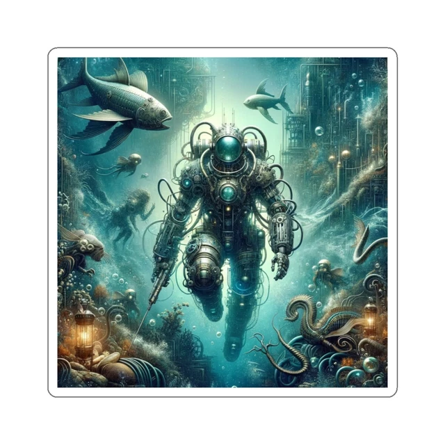 Kira Sticker With Sticker Steampunk Robot Explorer Underwater City ...