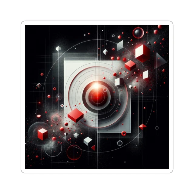 Kira Sticker With Sticker Suprematism Cosmic Red Square Orbit- Design ...