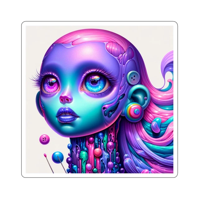 Kira Sticker With Sticker Surreal Spooky Cute Character Art- Design ...