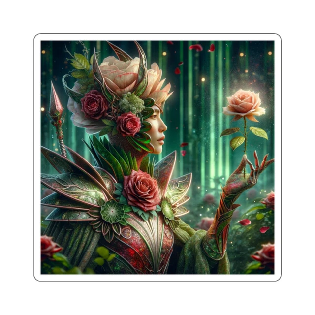 Kira Sticker With Sticker Thorned Rose Guardian Digital Artwork- Design ...