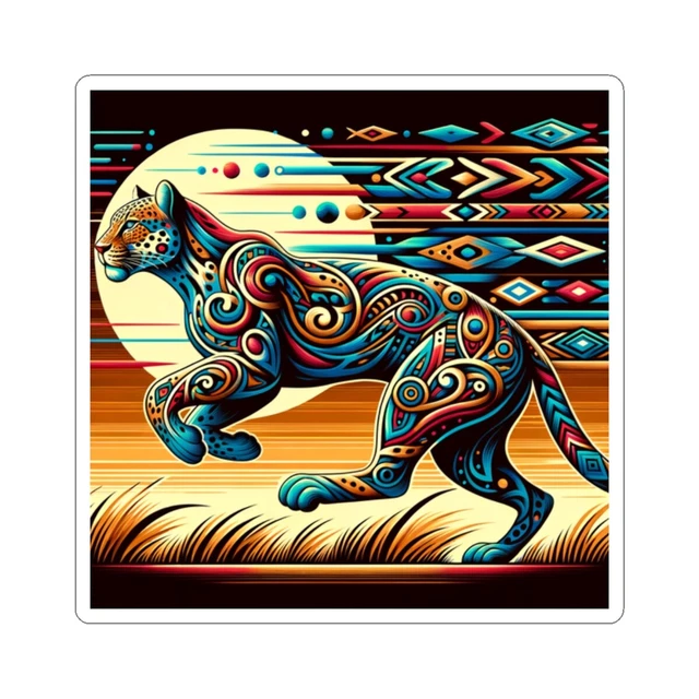 Kira Sticker With Sticker Tribal Leopard In Totem Patterns- Design ...
