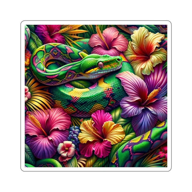 Kira Sticker With Sticker Tropical Fabric Python Pattern Artwork ...