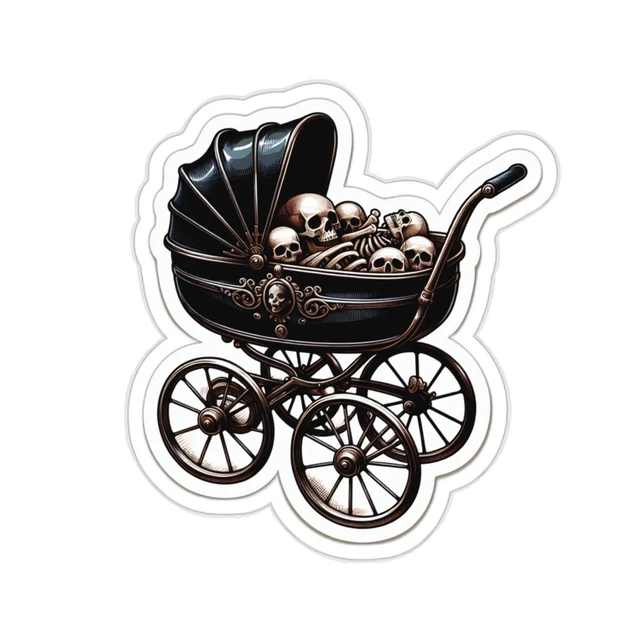 Kira Sticker With Sticker Vintage Style Macabre Bones Pram Stroller ...