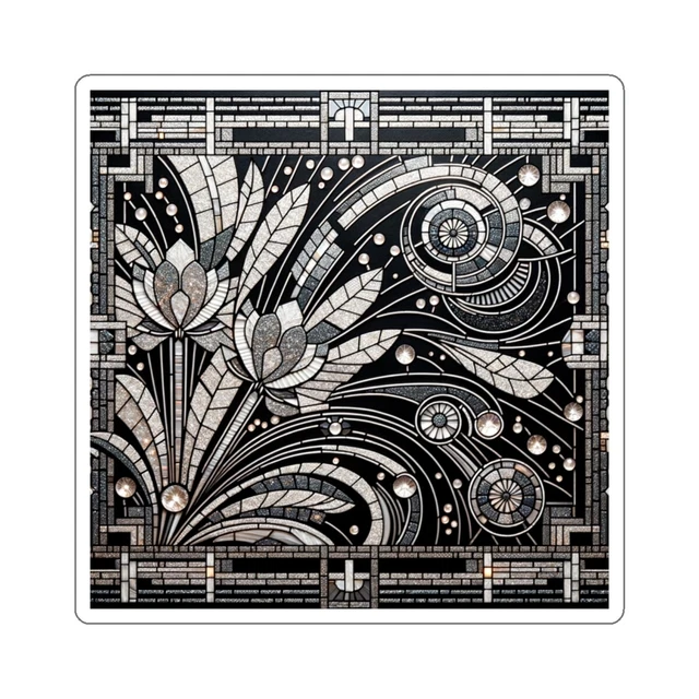 Kira Sticker With Sticker Vintage Style Mosaic Geometric Art Deco ...