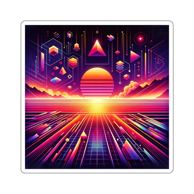 Kira Sticker With Sticker Vintage Style Synthwave Sunset Neon Retro ...