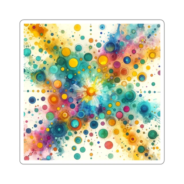 Kira Sticker With Sticker Watercolor Splash Art Bright Colors Joyful ...