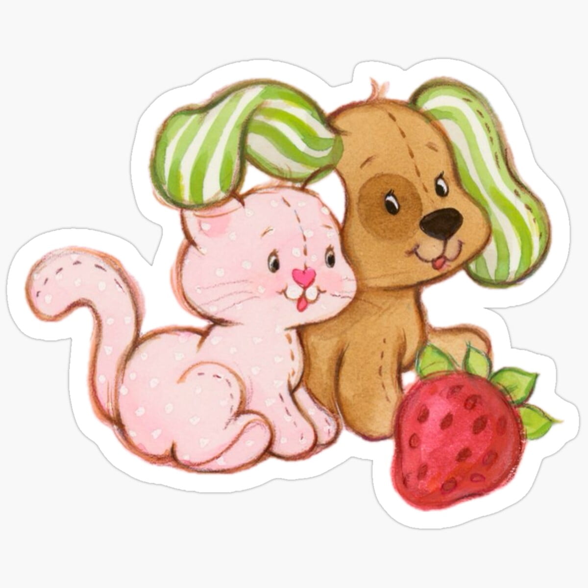 Kira Sticker - Strawberry Shortcake Cat And Dog Sticker, Funny ...