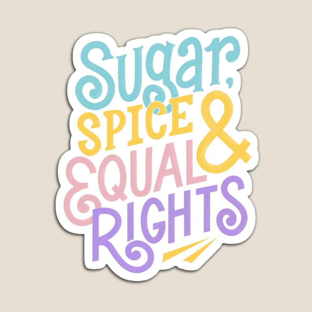 Kira Sticker With Sugar Spice Equal Rights - Pastel Lettering Girl ...