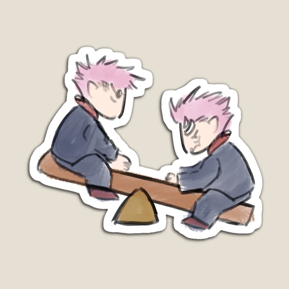 Kira Sticker With Sukuna & Yuji Chibi - Jujutzu K@Isen Decorative ...