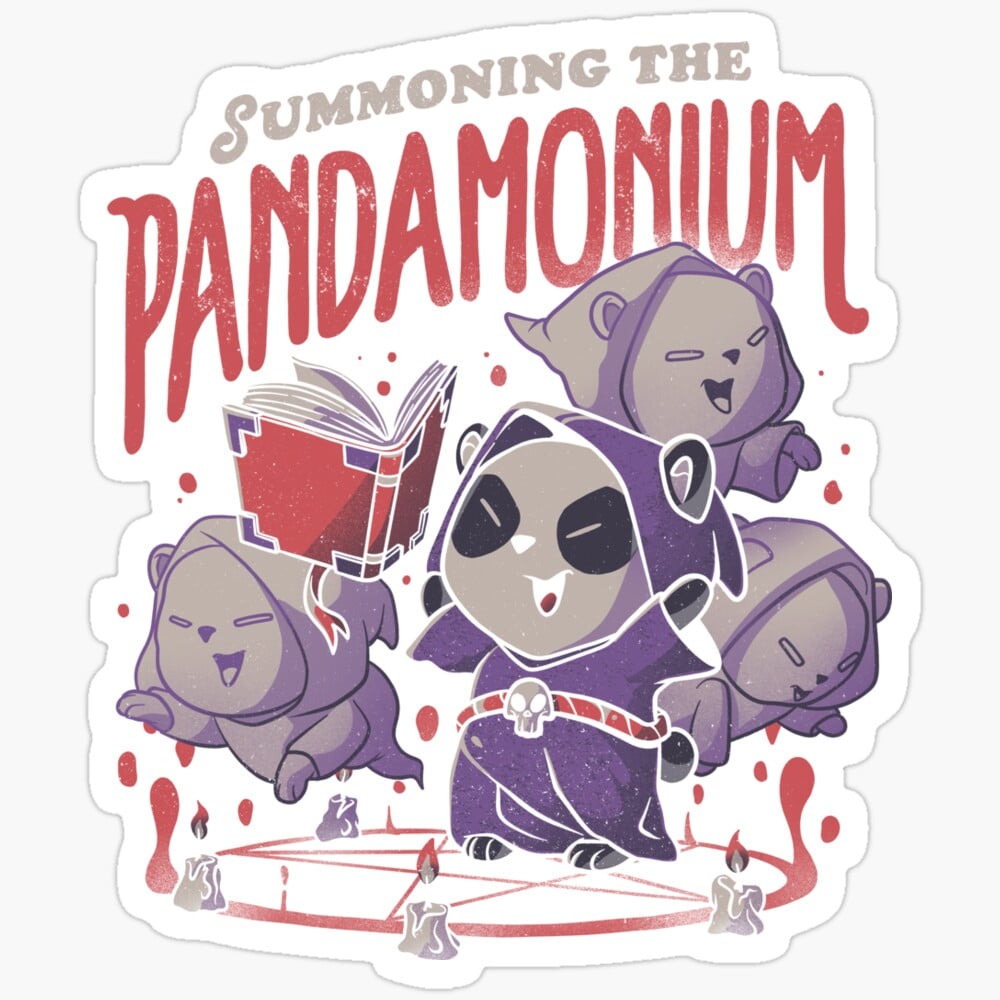 Kira Sticker With Summoning The Pandamonium - Cute Evil Creepy Panda ...