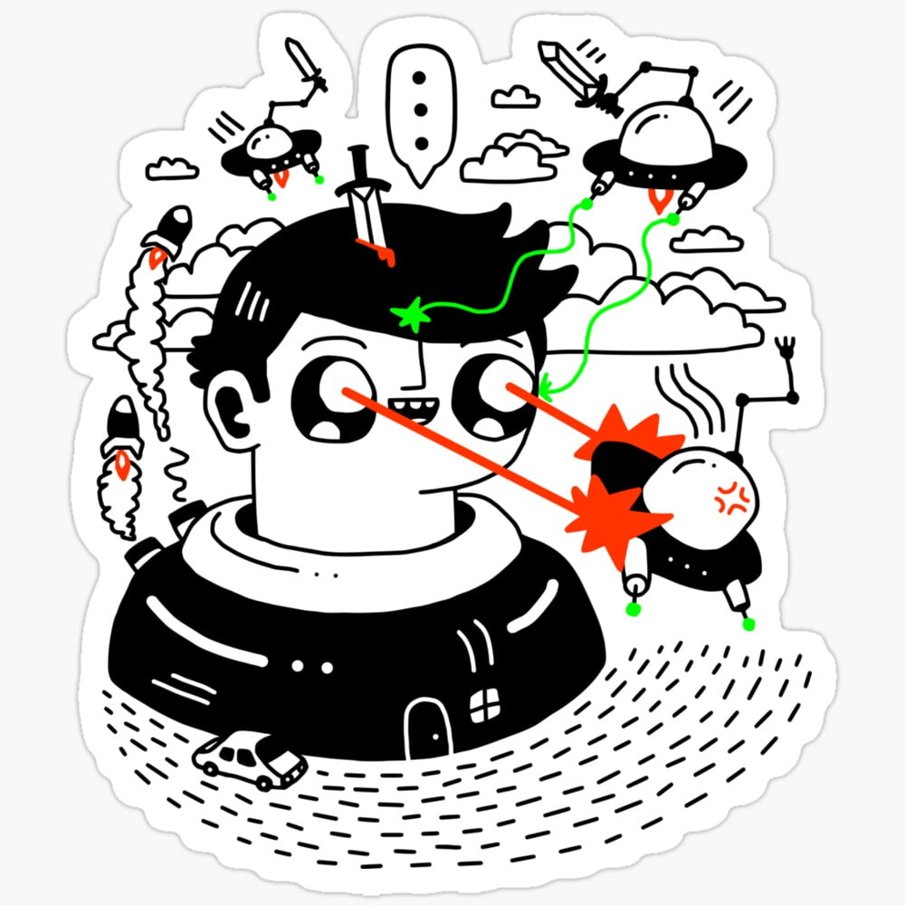 Kira Sticker - Super Duper Battletation Vs. Bad Guy Aliens Perfect Gift ...