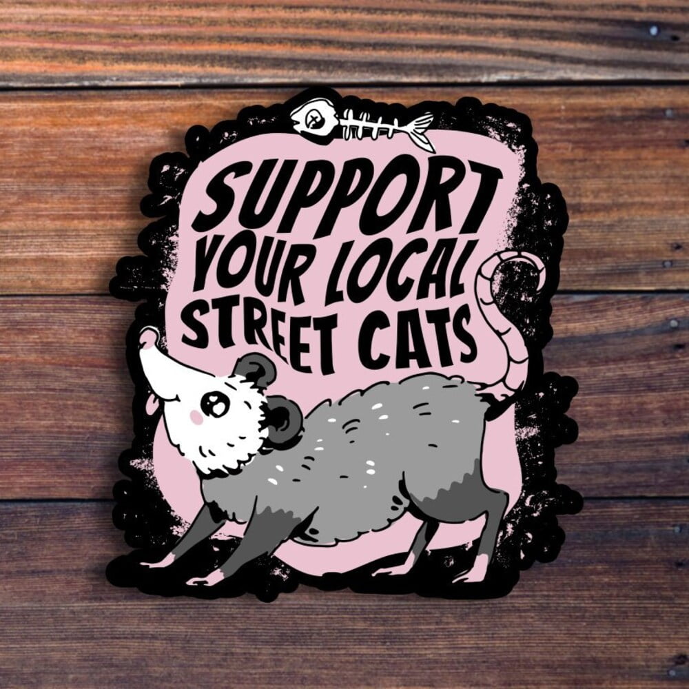 Kira Sticker - Support Your Localtreet Cats, Cute Possum, Funny Possum ...