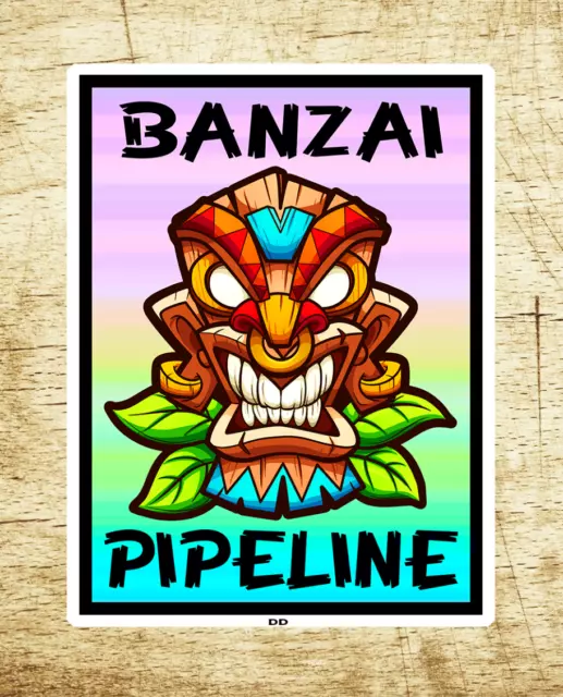 Kira Sticker With Surf Banzai Pipeline Hawaii Decal Oahu Surfing Tiki ...