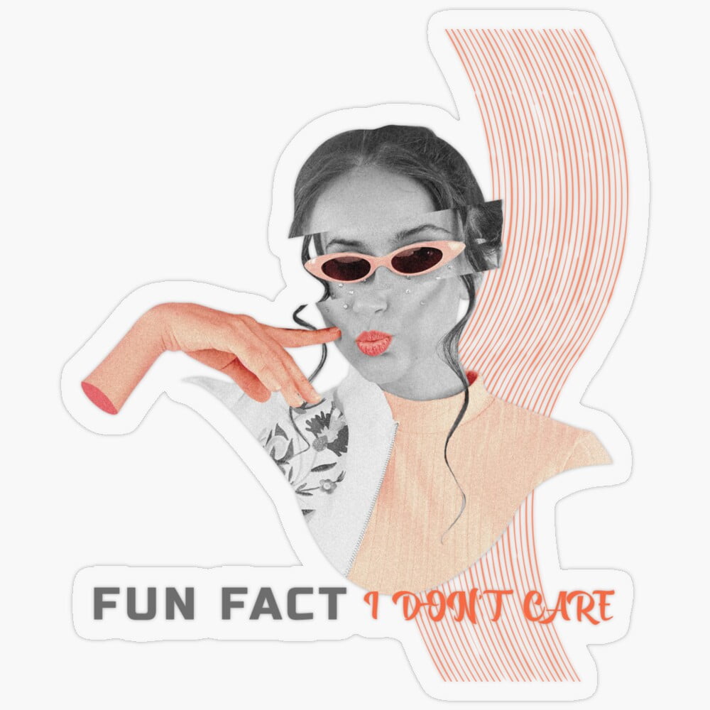 Kira Sticker With Surreal Fun Fact I Dont Care Modern Art Collage ...