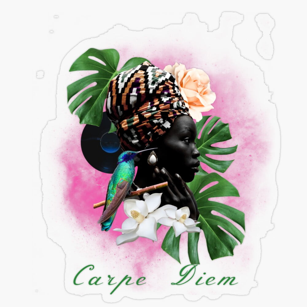 Kira Sticker With Surreal Woman Face Carpe Diem Modern Art With A ...