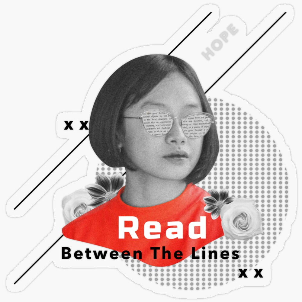 Kira Sticker With Surreal Woman Read Between The Lines Hidden Message ...