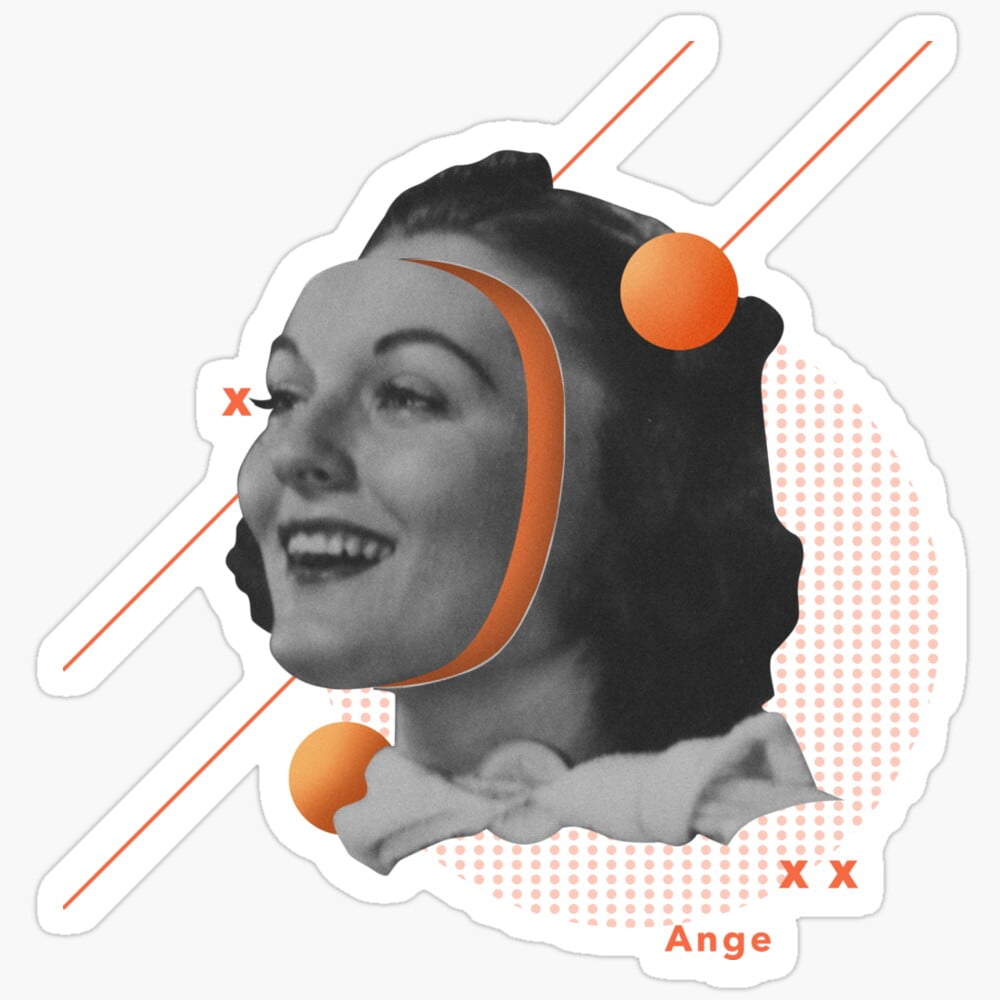 Kira Sticker With Surrealistic Orange Woman Zesty Art With A Hidden ...