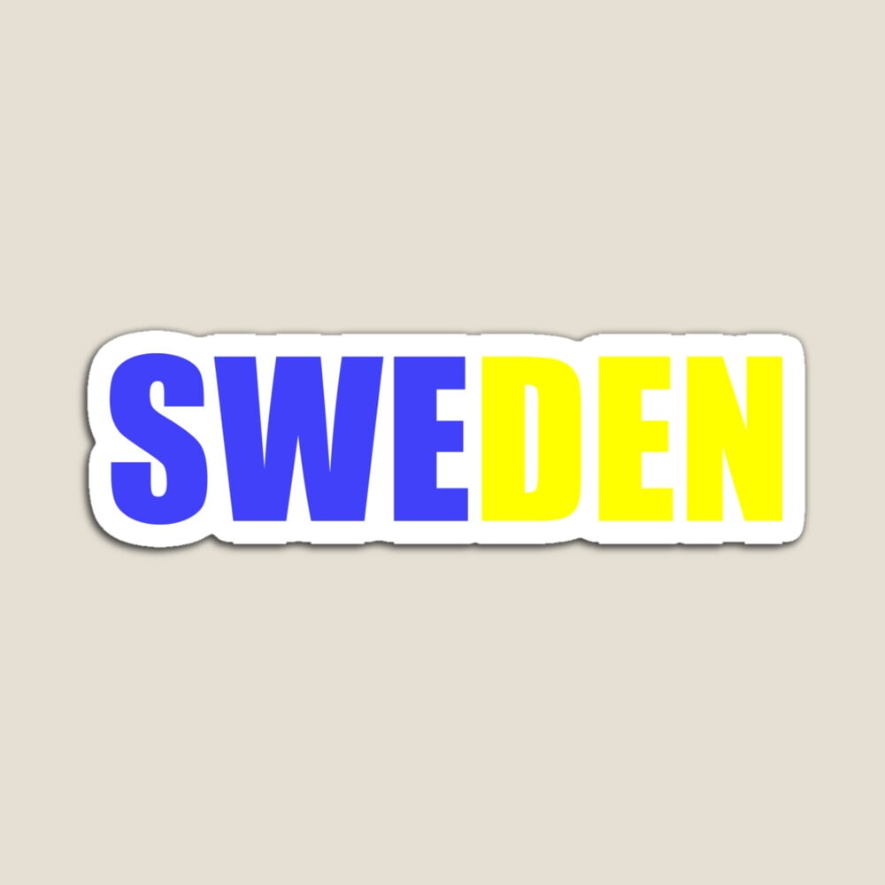 Kira Sticker With Sweden Flag Typography Design Sticker Decorative ...