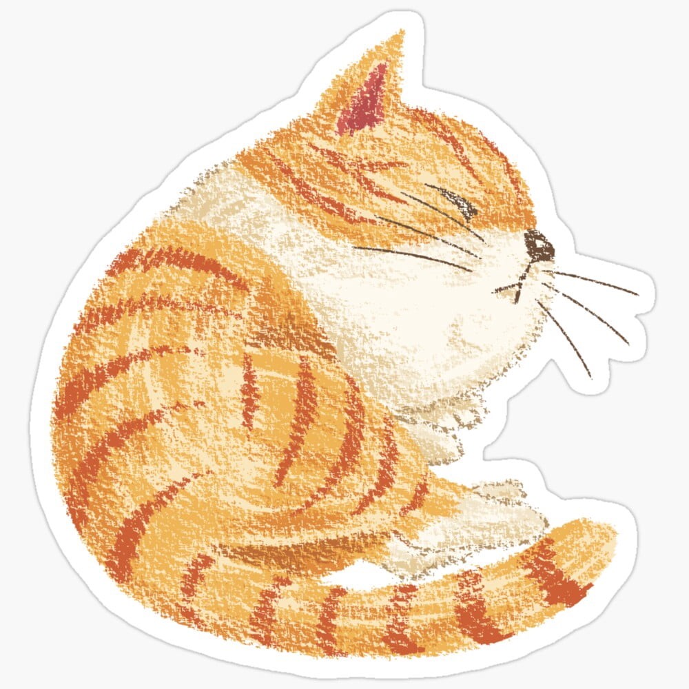 Kira Sticker - Tabby Sleeping Gift For You - Phone Stickers, Waterproof ...