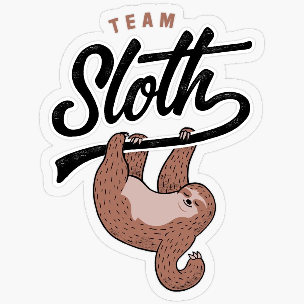 Kira Sticker With Team Sloth - Cute Sports Lazy Gift Transparent ...