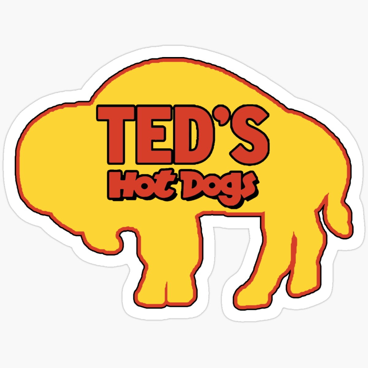 Kira Sticker - Ted'S Hot Dogs Buffalo Silhouette Sticker, Funny ...