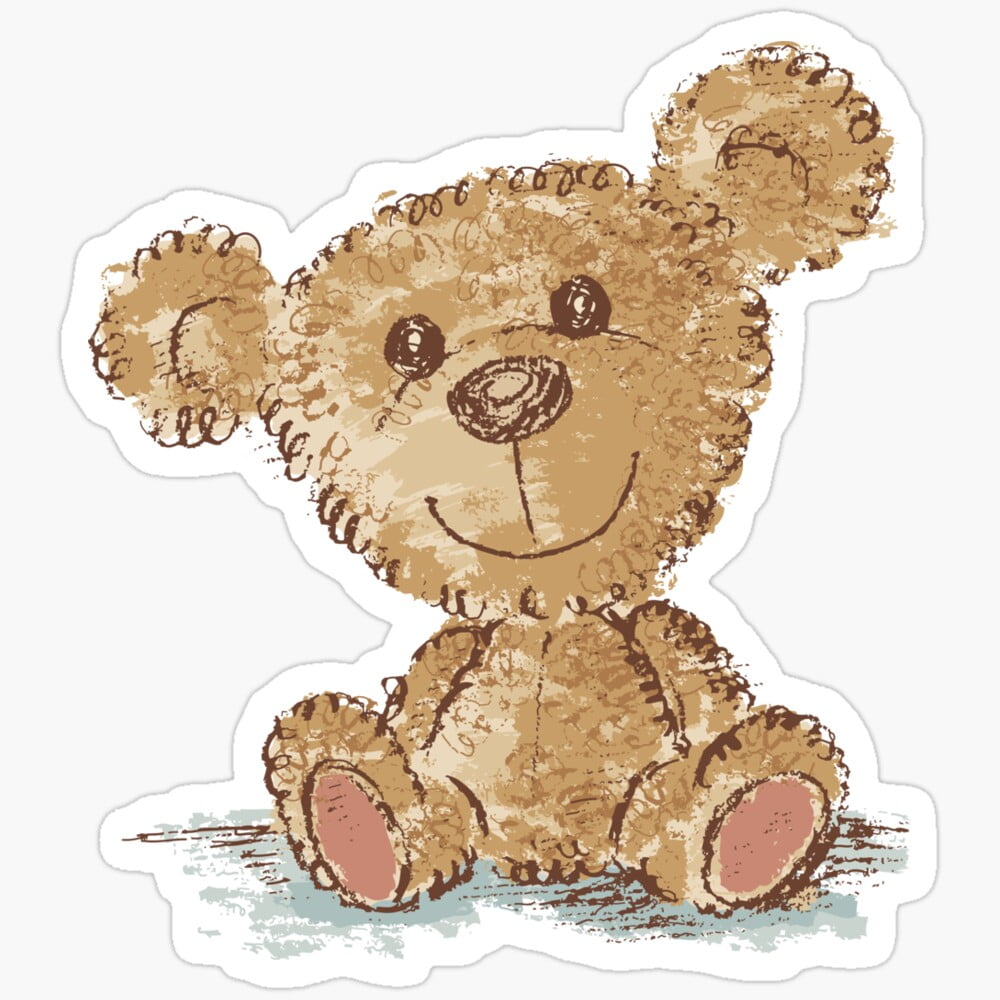 Kira Sticker - Teddy Bear Sitting Gift For You - Phone Stickers ...