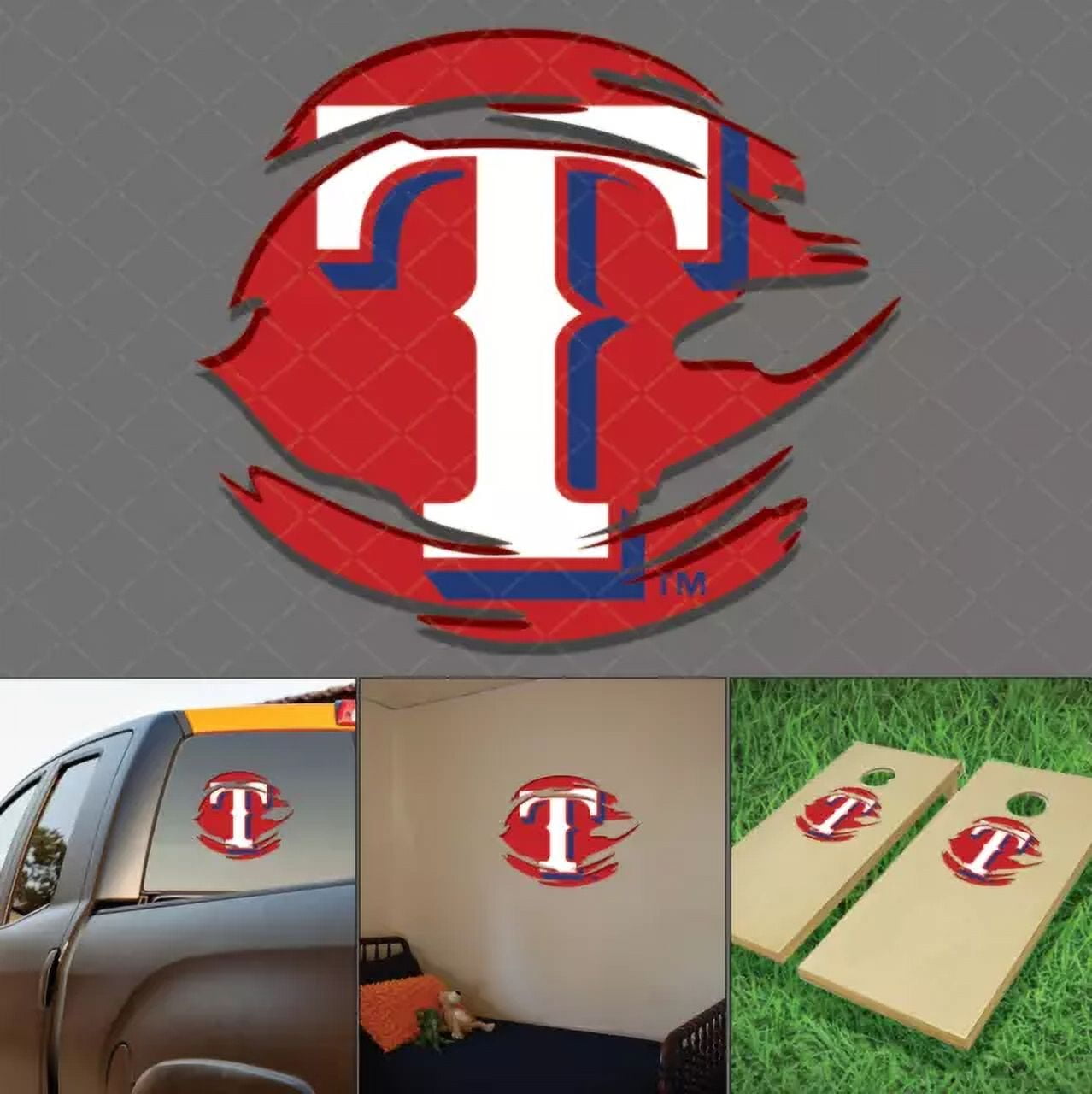 Kira Sticker With Texas Rangers Distressed Scratched Decal, Torn Ripped ...