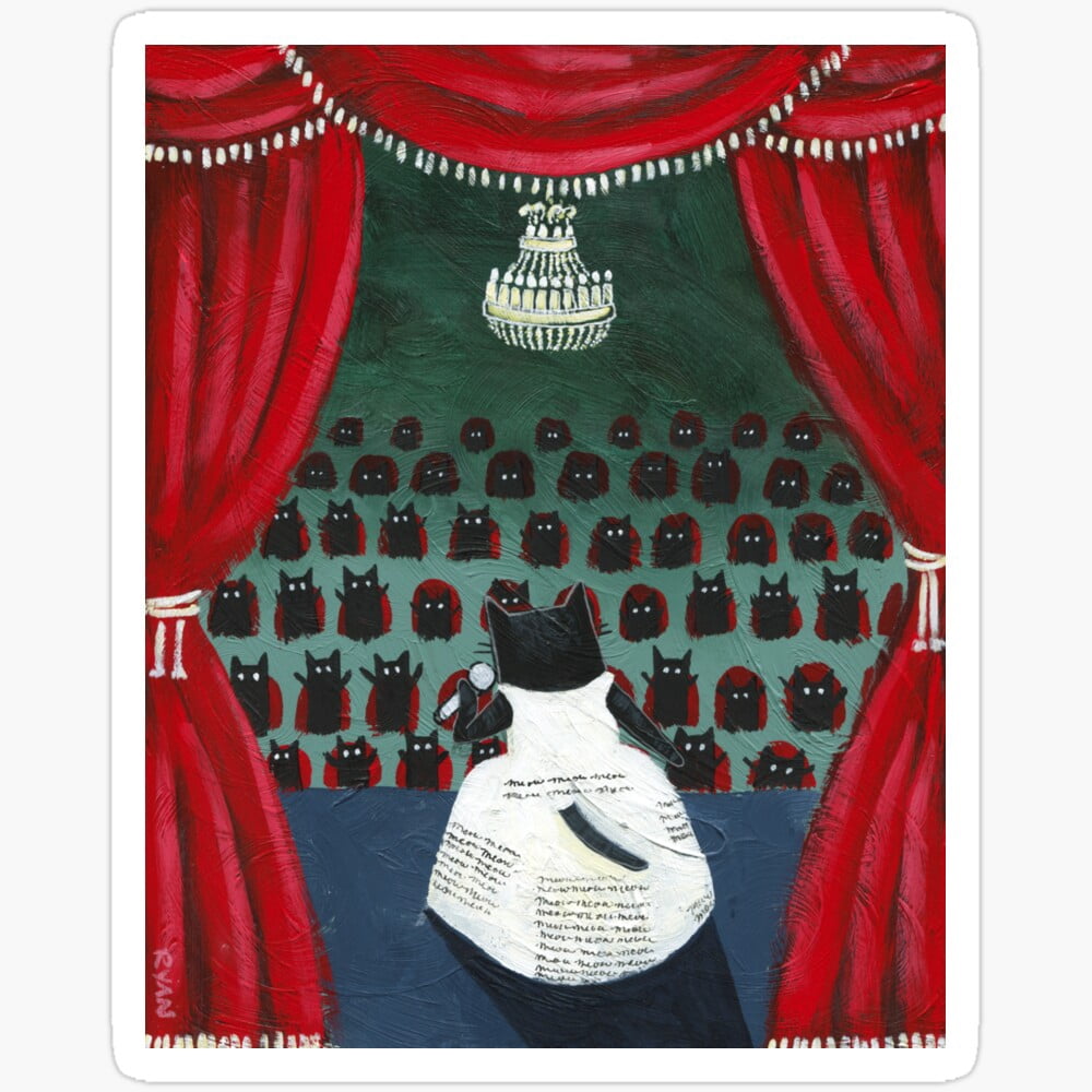 Kira Sticker - The Cat Singer - Phone Stickers, Waterproof Decals Water ...