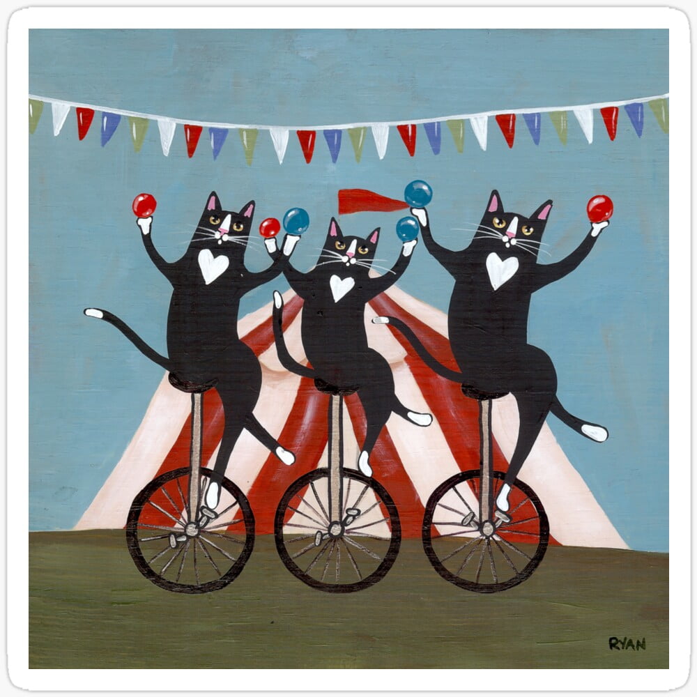 Kira Sticker - The Circus Jugglers - Phone Stickers, Waterproof Decals ...