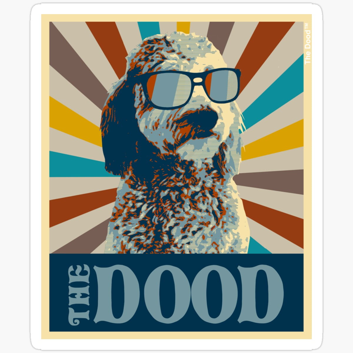 Kira Sticker - The Doodâ„¢ Retro Goldendoodle Collection Sticker, Funny ...