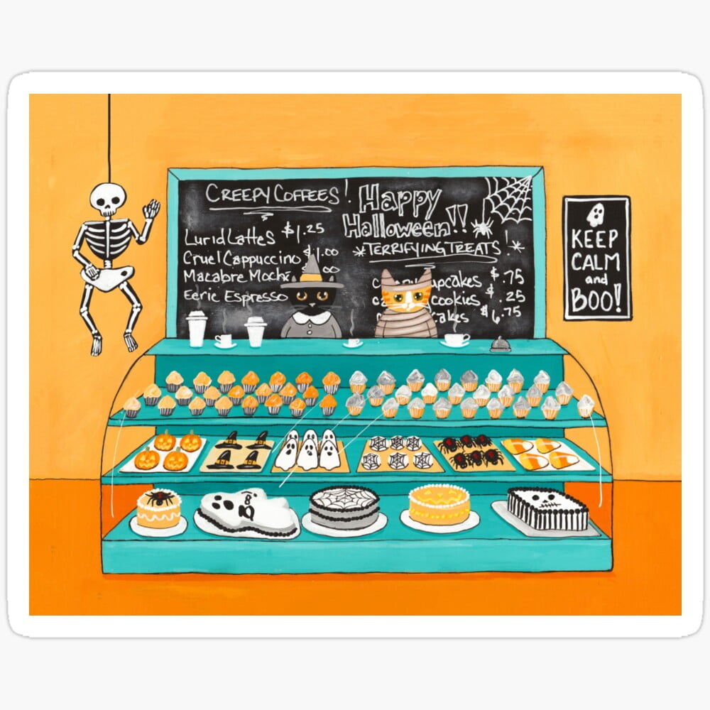 Kira Sticker - The Halloween Bakery - Phone Stickers, Waterproof Decals Water Bottles, - Walmart.com