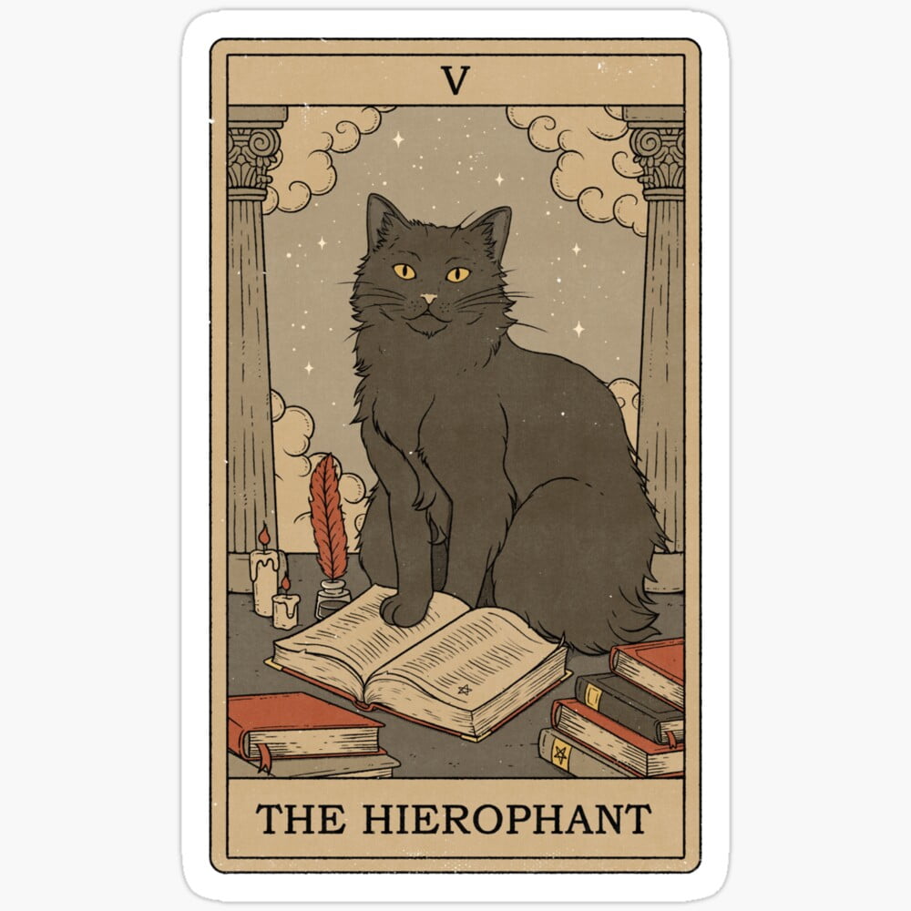 Kira Sticker - The Hierophant- Cats Perfect Sticker Gift For Everyone ...
