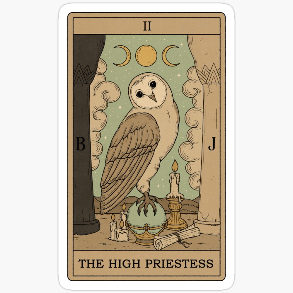 Kira Sticker - The High Priestess - Owls Perfect Sticker Gift For ...