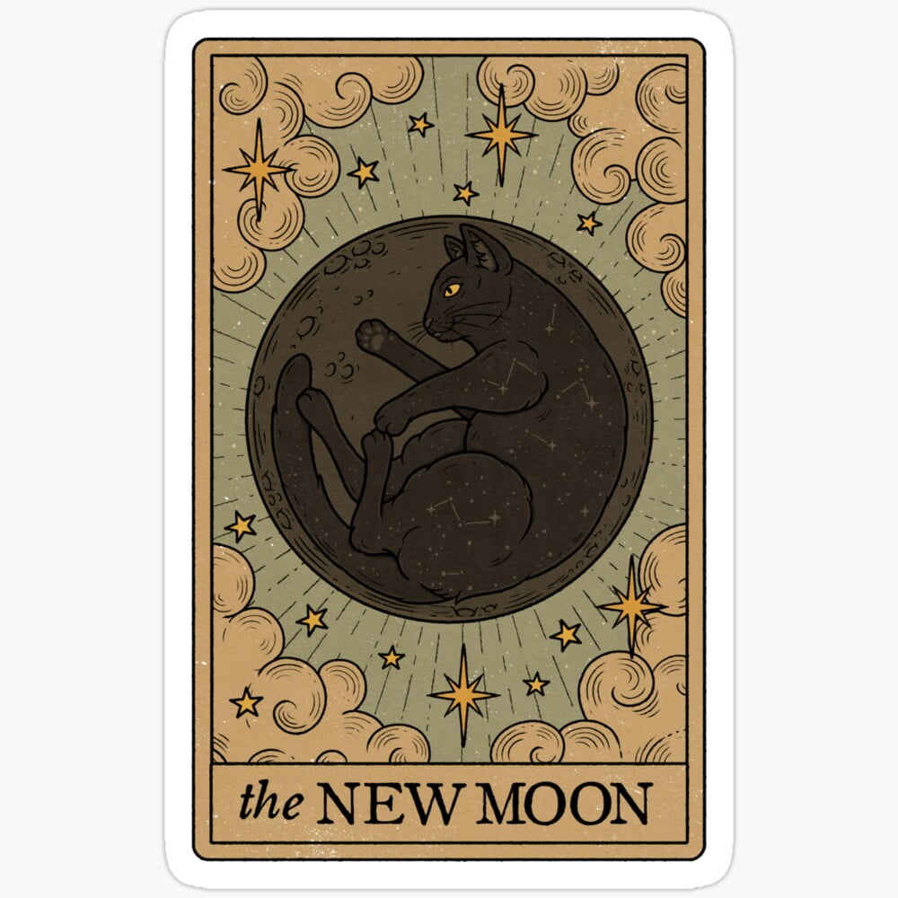 Kira Sticker - The New Moon - Lunar Cats Sticker - Single, Trio, Or ...