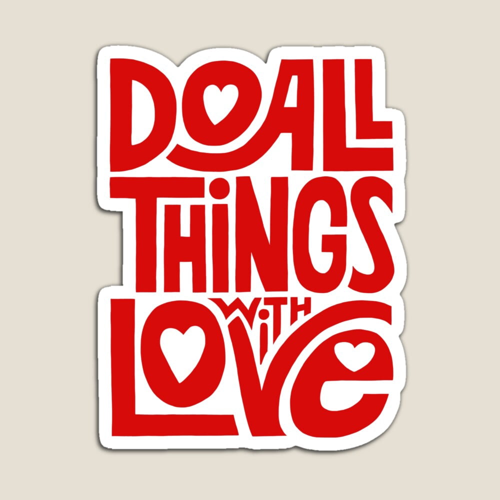 Kira Sticker With Do All Things With Love {Red & Pink Version} Sticker ...