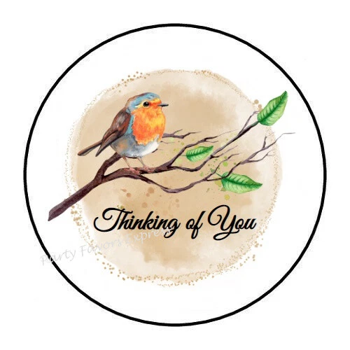 Kira Sticker With Thinking Of You Robin Bird On Branch Decorative ...