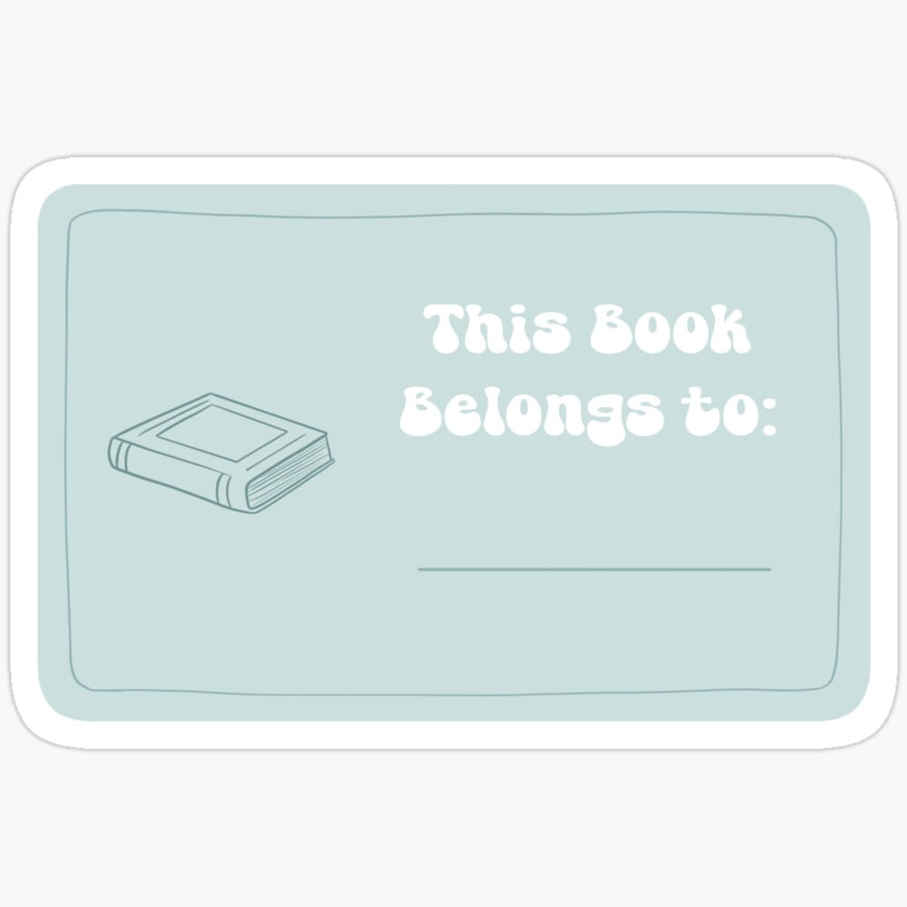 Kira Sticker - This Book Belongs To Sticker - Walmart.com