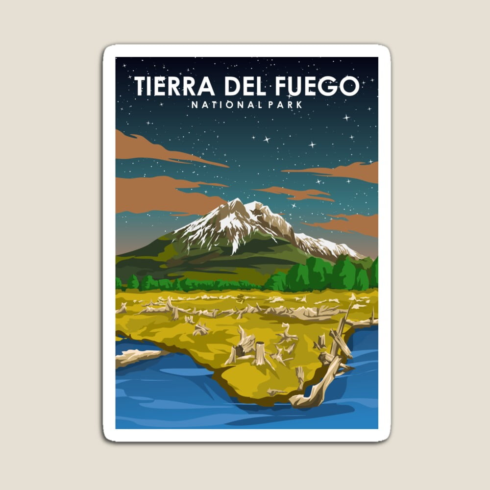 Kira Sticker With Tierra Del Fuego National Park Poster - Patagonian ...