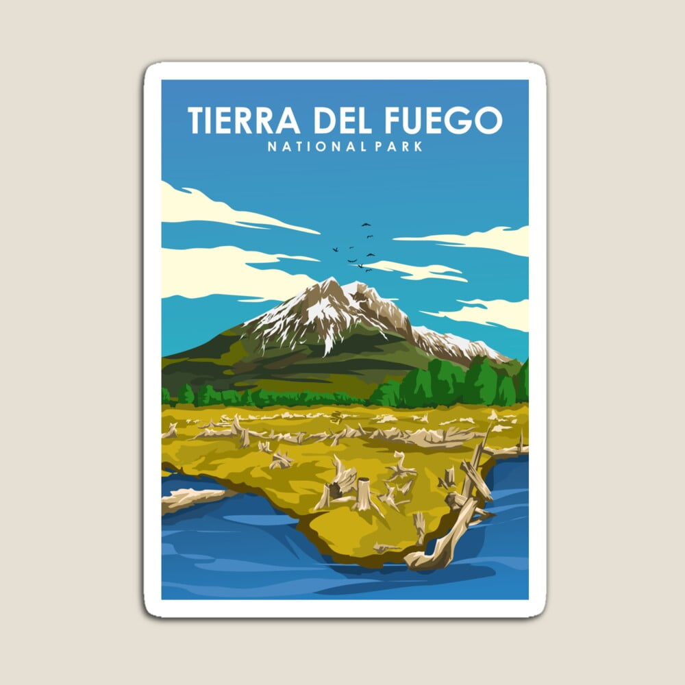 Kira Sticker With Tierra Del Fuego National Park Poster - Patagonian ...