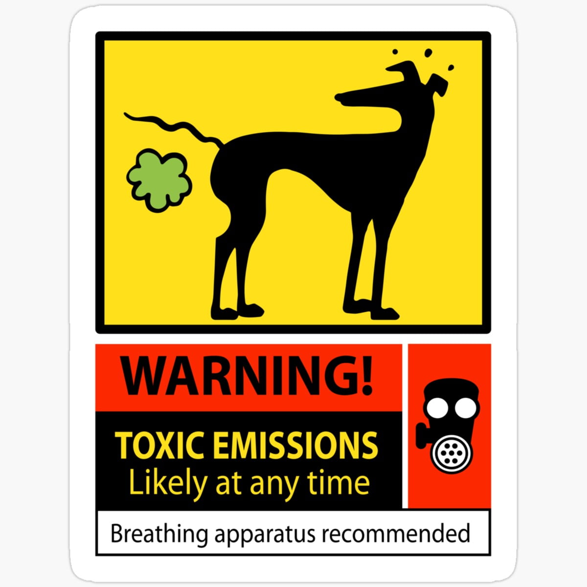 Kira Sticker - Toxic Emissions Hazard Sign Sticker, Funny Waterproof ...