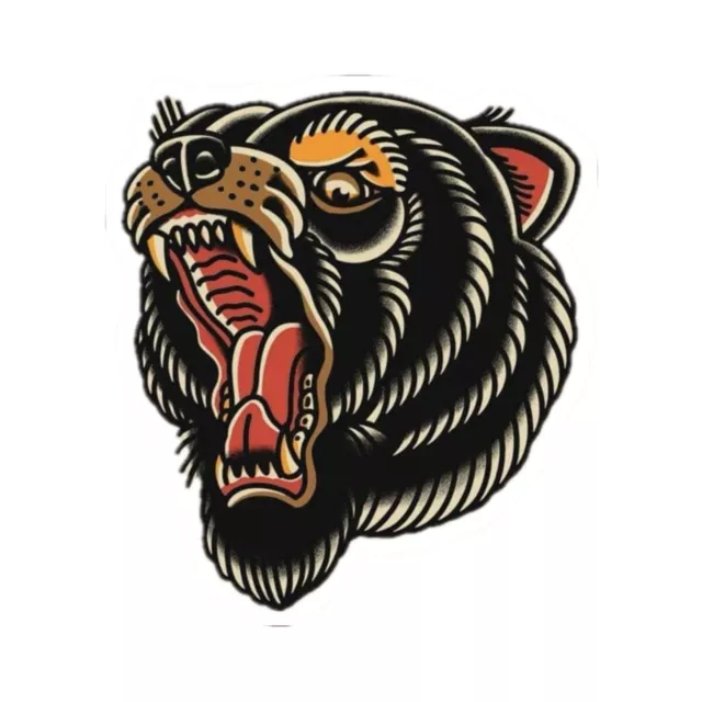 Kira Sticker With Traditional Tattoo Artwork Bear Vinyl Decal ...