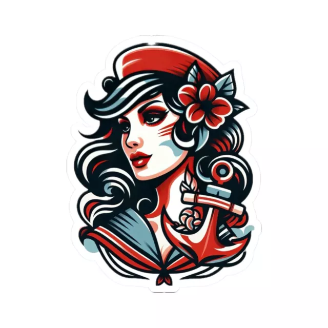 Kira Sticker With Traditional Tattoo Artwork Beautiful Lady Sailor ...