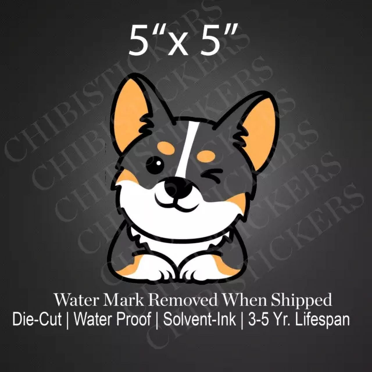 Kira Sticker With Tricolor Corgi On Board Kawaii Dog Vinyl Waterproof ...