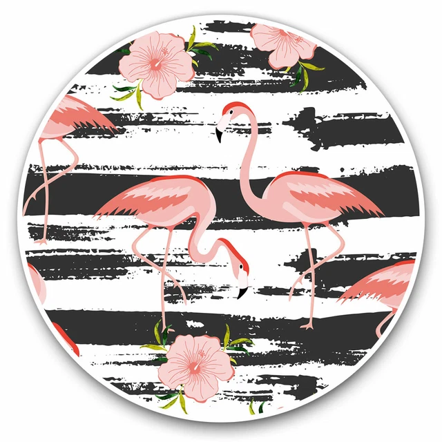 Kira Sticker With Tropical Pink Flamingo Stripe Print Cool Gift ...