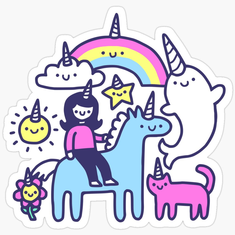 Kira Sticker - Unicorns Everywhere! Sticker - Walmart.com