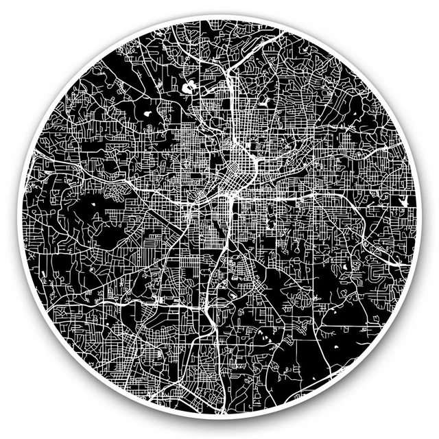 Kira Sticker With Urban City Map Atlanta Map Usa Cool Gift Decorative ...