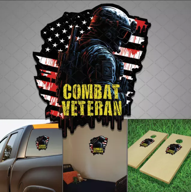 Kira Sticker With Usa Combat Veteran Military Decal For Car Truck ...