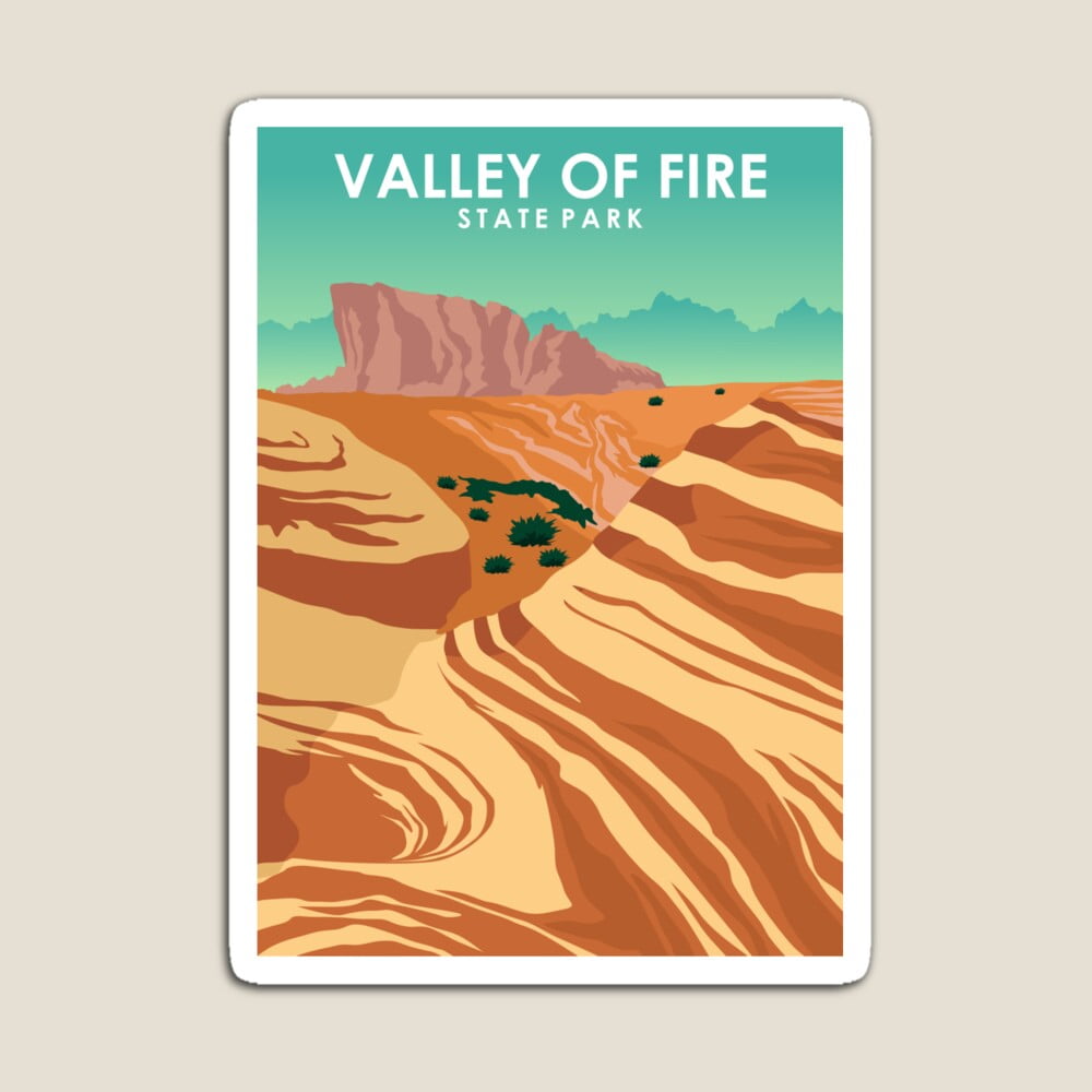 Kira Sticker With Valley Of Fire State Park Vintage Travel Poster ...
