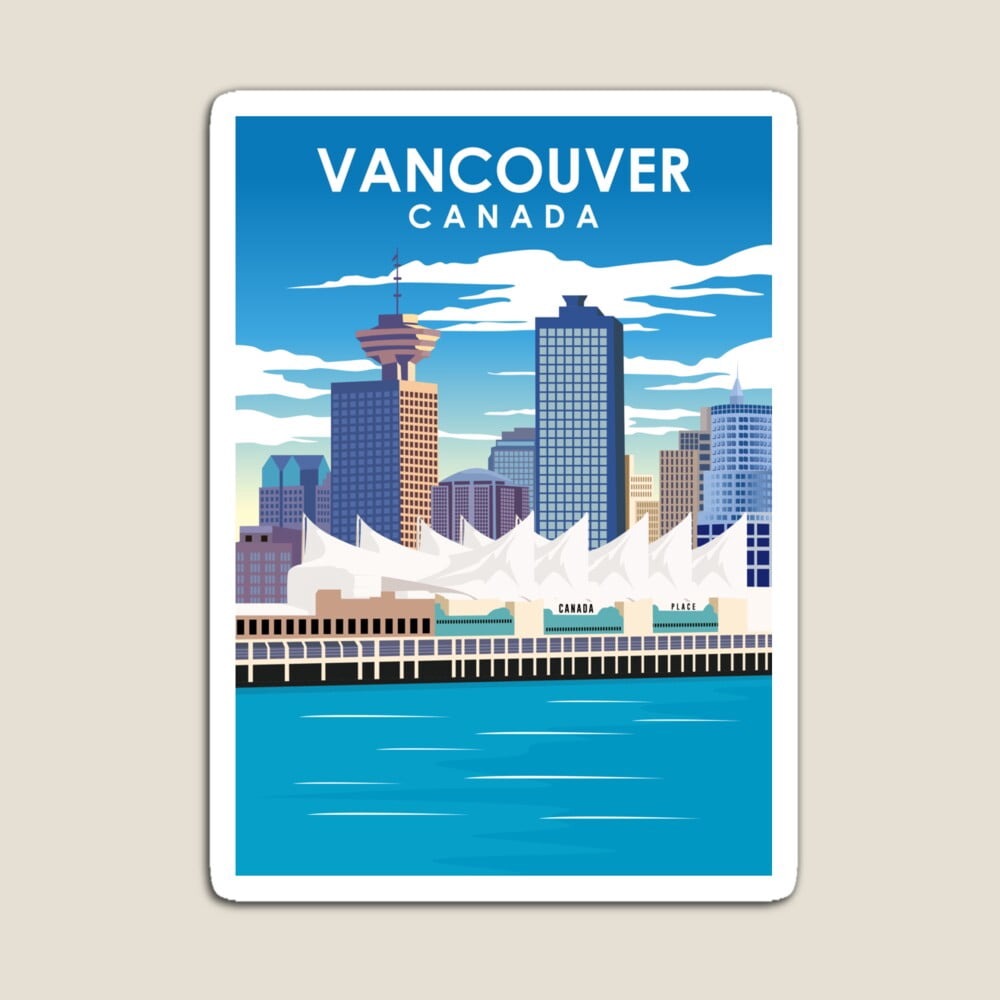 Kira Sticker With Vancouver Canada Vintage Minimal Travel Poster ...