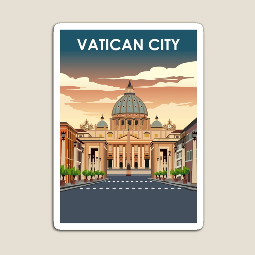 Kira Sticker With Vatican City Vintage Minimal Retro Travel Poster ...